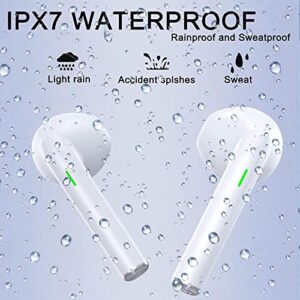 GGGame Wireless Earbuds，Bluetooth 5.3 Noise Cancelling Earbuds，Bluetooth Headphones 3D HiFi Stereo Bass， IPX7 Waterproof Sports Touch Control with USB-C Fast Charge Mini Charging Case for Android iOS