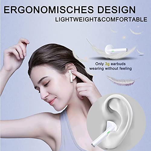 GGGame Wireless Earbuds，Bluetooth 5.3 Noise Cancelling Earbuds，Bluetooth Headphones 3D HiFi Stereo Bass， IPX7 Waterproof Sports Touch Control with USB-C Fast Charge Mini Charging Case for Android iOS