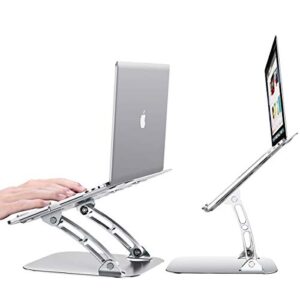 BoxWave Stand and Mount Compatible with MSI Raider GE77Hx (17.3 in) - Executive VersaView Laptop Stand, Ergonomic Adjustable Metallic Laptop Stand for MSI Raider GE77Hx (17.3 in) - Metallic Silver