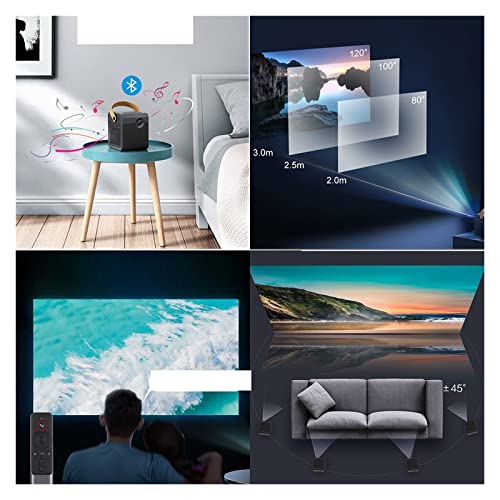 Full HD DLP Projector 700 ANSI Lumens Home Theater 1080P Support Battery Android TV System with Google Service ( Color : Add Wall Mount )