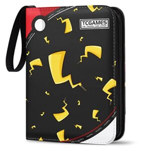 tcgames card binder 4-pocket, 440 pockets card holder with 55 sleeves yellow tails