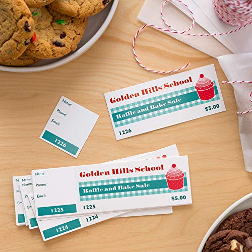 Avery Matte White Printable Tickets with Tear-Away Stubs, 1-3/4 x 5-1/2, Pack of 500 (16795)