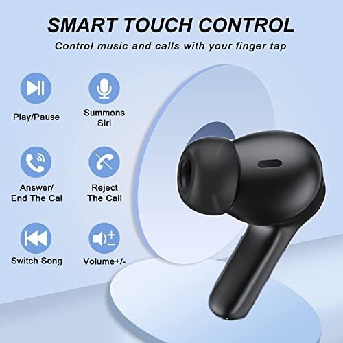 VANZO Wireless Bluetooth Earbuds, True Wireless Stereo Headsets in-Ear, 30H Playtime & Wireless Charging Case, Built-in Mic Earphones Premium Sound, Touch Control, IPX5 Waterproof Sport Headphones