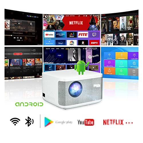 Digital Focus Smart Android WiFi Full HD 1920 * 1080P LED Projector Video Projector Home Theater LCD Laser (Color : A20 add air Mouse)