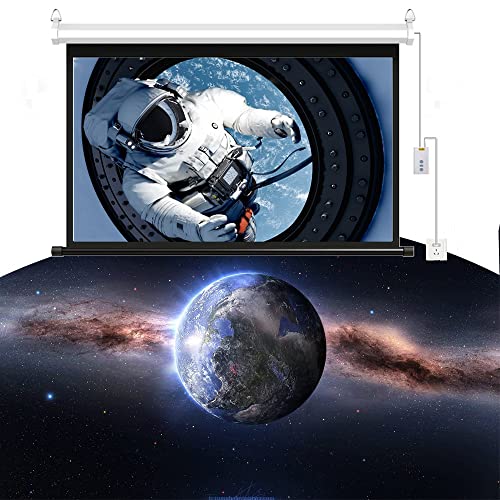 60 Inch Motorized Projector Screen, 4:3 16:9 3D 4K 1080P Electric Projection Screens, HD Movies Screen, Wall/Ceiling Mount, Easy to Clean (Size : Aspect Ratio 16:9)