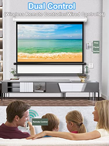 60 Inch Motorized Projector Screen, 4:3 16:9 3D 4K 1080P Electric Projection Screens, HD Movies Screen, Wall/Ceiling Mount, Easy to Clean (Size : Aspect Ratio 16:9)