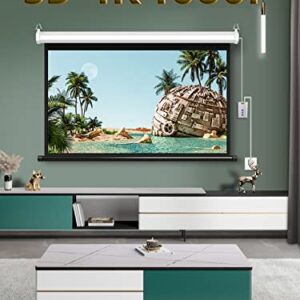 60 Inch Motorized Projector Screen, 4:3 16:9 3D 4K 1080P Electric Projection Screens, HD Movies Screen, Wall/Ceiling Mount, Easy to Clean (Size : Aspect Ratio 16:9)