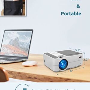 Mini Projector for Outdoor, iOS Android Phone, Wireless HD Projector with WiFi, 1080P YouTube Supported, Portable Video Projector Camping Backyard Movie Nights, Proyector Home Entertainment