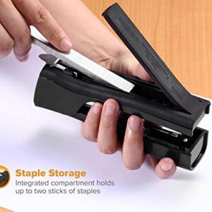 Bostitch Office Bostitch Dynamo Stand-Up Stapler with Built-in Pencil Sharpener, Includes 210 Staples, Staple Remover and Staple Storage, Black