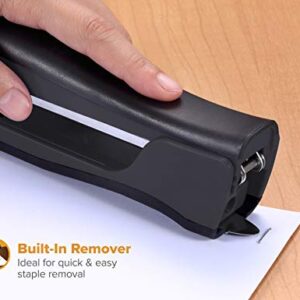 Bostitch Office Bostitch Dynamo Stand-Up Stapler with Built-in Pencil Sharpener, Includes 210 Staples, Staple Remover and Staple Storage, Black