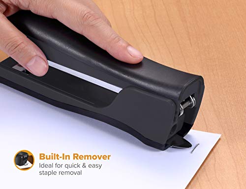 Bostitch Office Bostitch Dynamo Stand-Up Stapler with Built-in Pencil Sharpener, Includes 210 Staples, Staple Remover and Staple Storage, Black