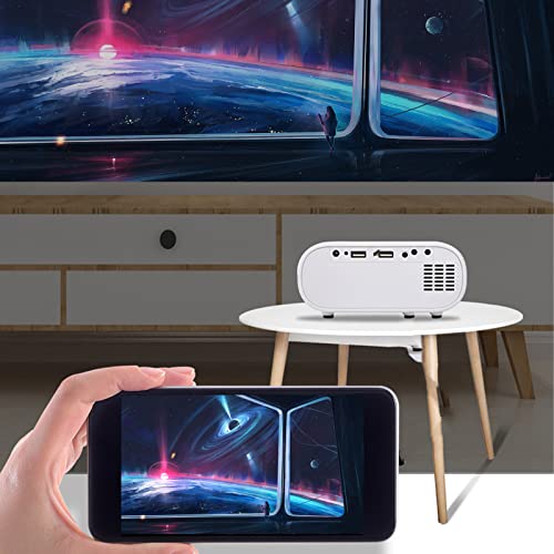 Mini LED Mini Projector Portable Multi-Function Projector 1080p HD Projector, 100 Inches HDMI Same Screen Projection High Brightness HD External Sound Effect