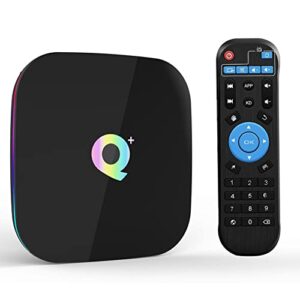 android 9.0 tv box 4gb ram 64gb rom, q plus android box h6 quad-core wifi 2.4ghz support 6k h.265 hd 2.0 ethernet