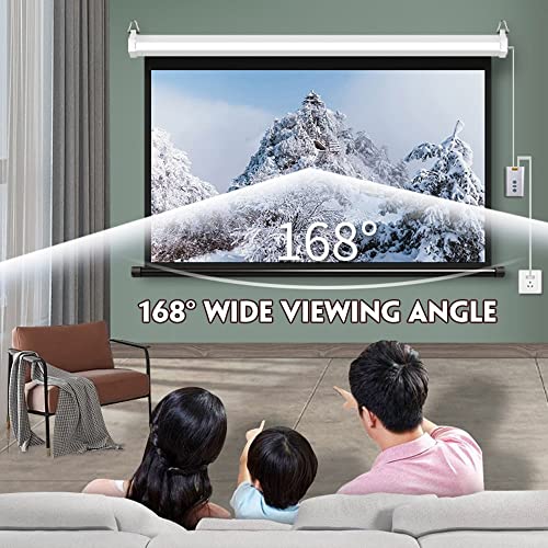 Home Theater 60 Inch Electric Projector Screen, 168° Portable Motorized Projection Screen, 4:3 16:9 3D 4K HD Movie Screens with Remote Control, Wall/Ceiling Mount (Size : Aspect Ratio 16:9)