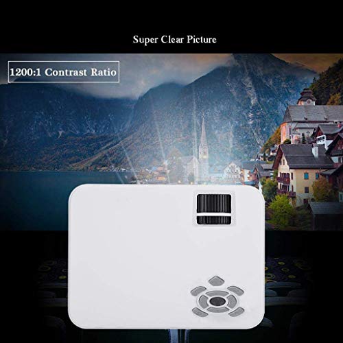 KXDFDC Mini Movie Projector, Multimedia Home Theater Video Projector with Cable, Full Video Projector