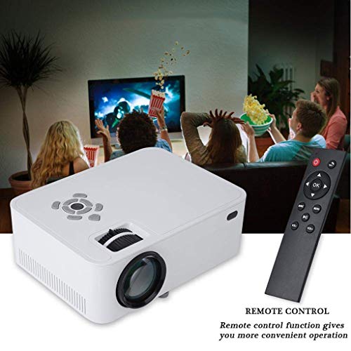 KXDFDC Mini Movie Projector, Multimedia Home Theater Video Projector with Cable, Full Video Projector