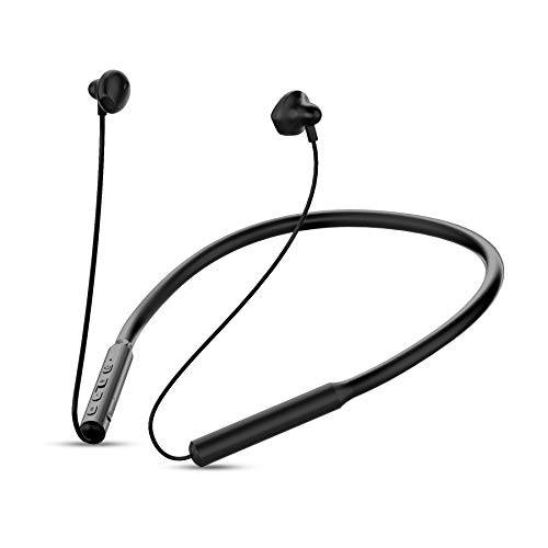 Wireless Neckband Headphones, Bluetooth 5.0 Lightweight Stereo Earbuds with Magnetic, Best Wireless Sports Stereo Sweatproof Headset with Mic Compatible with iPhone for Running Sports (Black)