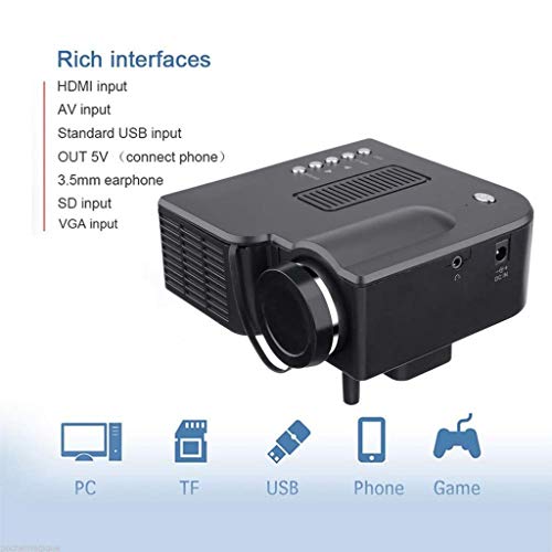 KXDFDC Mini Projector, Projector with Synchronize Smart Phone Screen,Portable Mini Projector Home Cinema Cinema