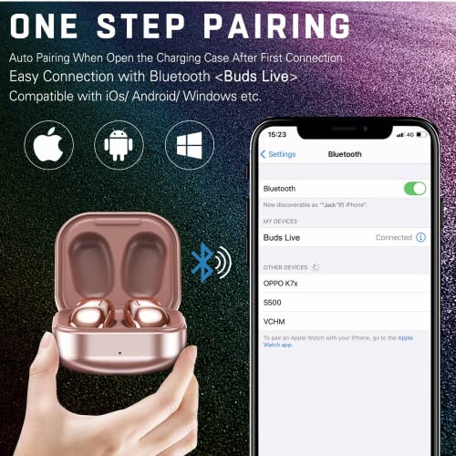 UrbanX Street Buds Live True Wireless Earbud Headphones for Samsung Galaxy S21 Ultra 5G - Wireless Earbuds w/Active Noise Cancelling - (US Version with Warranty) - Rose Gold