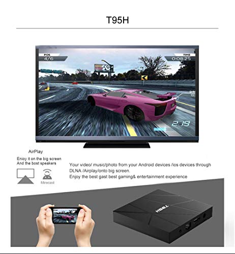 Android 10.0 TV Box, T95H Smart TV Box H616 Quad-core 1GB RAM 8GB ROM Support 2.4G WiFi HDMI 3D H.265 6K HD 10/100M Ethernet Android Box Set Top TV Box