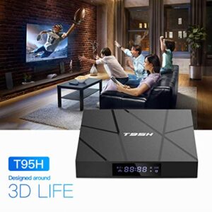 Android 10.0 TV Box, T95H Smart TV Box H616 Quad-core 1GB RAM 8GB ROM Support 2.4G WiFi HDMI 3D H.265 6K HD 10/100M Ethernet Android Box Set Top TV Box