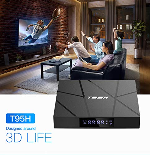 Android 10.0 TV Box, T95H Smart TV Box H616 Quad-core 1GB RAM 8GB ROM Support 2.4G WiFi HDMI 3D H.265 6K HD 10/100M Ethernet Android Box Set Top TV Box