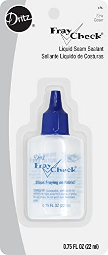 Dritz Fray Check Liquid, 3/4 Fluid-Ounce, 1 Count, Clear Seam Sealant, 0.75, 7 Fl Oz