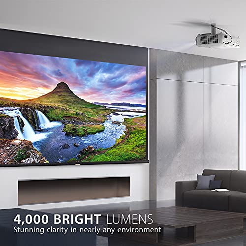 ViewSonic (PX748-4K) 4K UHD Projector with 4000 Lumens 240 Hz 4.2ms HDR Support Auto Keystone Dual HDMI and USB-C for Home Theater Day and Night, Stream Netflix with Dongle