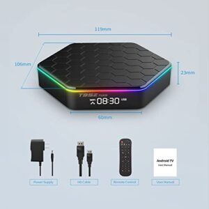 2022 Android TV Box 12.0 2GB RAM 16GB ROM, Android Box H618 Quad-core Cortex-A53 CPU Support 6K 4K HDR10+, Wi-Fi 6 2.4G/5G Dual Wi-Fi Bluetooth 5.0 100M Ethernet USB 2.0 Smart TV Box