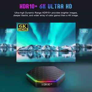 2022 Android TV Box 12.0 2GB RAM 16GB ROM, Android Box H618 Quad-core Cortex-A53 CPU Support 6K 4K HDR10+, Wi-Fi 6 2.4G/5G Dual Wi-Fi Bluetooth 5.0 100M Ethernet USB 2.0 Smart TV Box