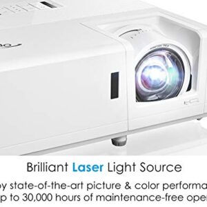 Optoma GT1090HDR Short Throw Laser Home Theater Projector | 4K HDR Input | Lamp-Free Reliable Operation 30,000 hours | Bright 4,200 lumens for Day and Night | Short Throw