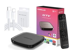 formuler gtv certified android tv os 9.0 with real bluetooth voice remote control + bonus usb type c to lightning cable