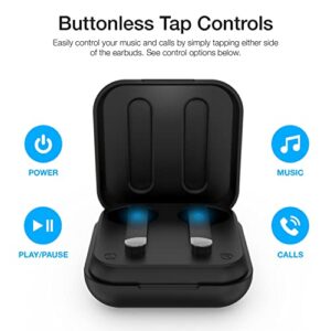 iTouch Amp Plus True Wireless Bluetooth in-Ear, HD Built-in Microphone, Signature Precision Sound, Auto On & Connect, Touch Control Earbuds with Wireless Charging Pads (Black/Gunmetal)