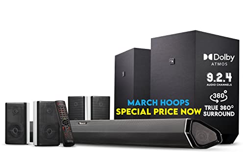 Nakamichi Shockwafe Ultra 9.2.4 Channel 1000W Dolby Atmos/DTS:X Soundbar with Dual 10" Subwoofers (Wireless) & 4 Rear Surround Speakers. Enjoy Plug and Play Explosive Bass & High End Cinema Surround