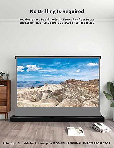 VIVIDSTORM-3D Long Focus Ambient Light Rejecting Screen Material, Motorized Floor-Rising Projection Screen,Compatible with Lumen up to 1800ANSI of Normally Projector,VSDSTALR120H-3D