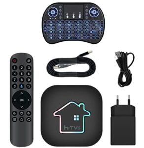 2022 htv8 box brazil h8, htv 7 brazil brazilian tv box – 2gb ram +16gb | 2.4ghz/ 5ghz wifi 4k uhd bluetooth 4.2 | extra backlit mini keyboard