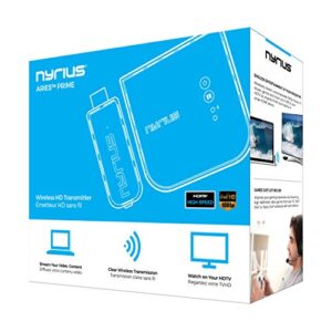 Nyrius Aries Prime Wireless Video HDMI Transmitter & Receiver for HD 1080p Video Streaming with Bonus HDMI Cable