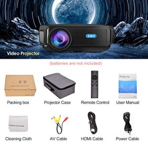 XGODY Portable Projector A4300 Native 1080P HD Projector 9200L 5G WiFi Projector Bluetooth Home Theater Video Projector with Storage Bag Remote Control Support HDMI, VGA, USB, Phone Mirror Link Black