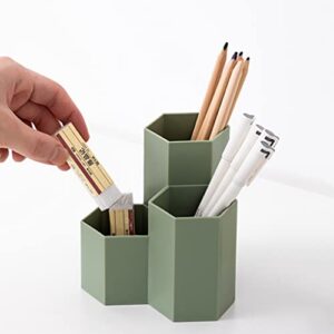 saikvi pen holder pencil cup holder cute pencil organizer desk organizers and accessories for desk office and school (green, 3-type)