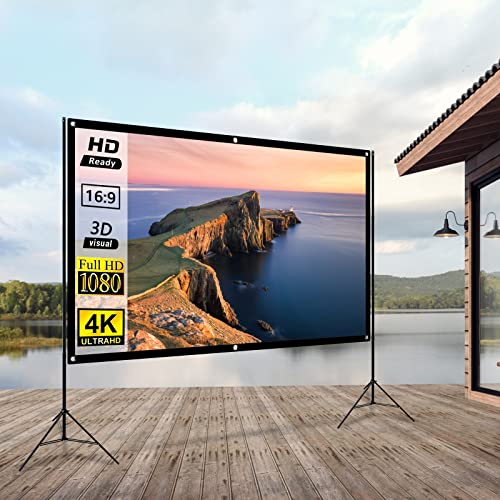 SuanlaTDS 16:9 HD Projector Projection Movies Screen, Foldable Anti-Crease Portable for Home Outdoor Indoor Support