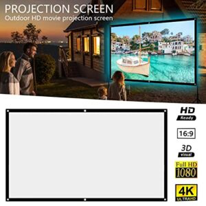 SuanlaTDS 16:9 HD Projector Projection Movies Screen, Foldable Anti-Crease Portable for Home Outdoor Indoor Support