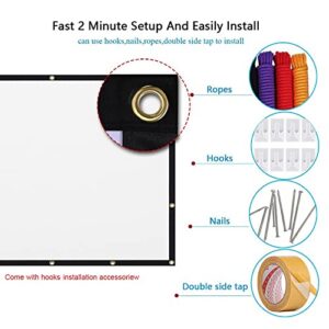 SuanlaTDS 16:9 HD Projector Projection Movies Screen, Foldable Anti-Crease Portable for Home Outdoor Indoor Support