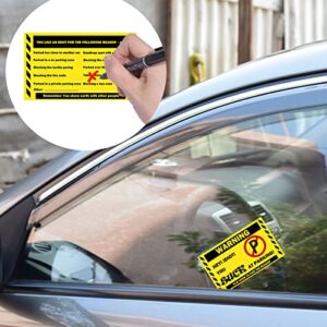 You Parked Like an Idiot Cards - 100 Pack Business Cards Writable Bad Parking Cards 3.54" x 2.12" Multi Violation Reasons (Yellow)