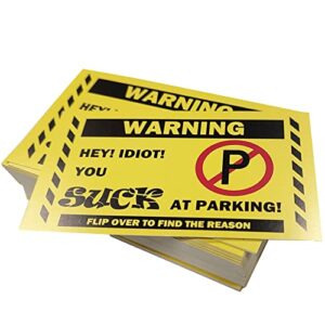 You Parked Like an Idiot Cards - 100 Pack Business Cards Writable Bad Parking Cards 3.54" x 2.12" Multi Violation Reasons (Yellow)