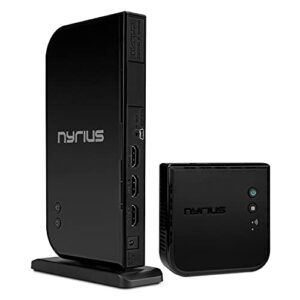 nyrius aries home+ wireless hdmi 2x input transmitter & receiver for streaming hd 1080p 3d video and digital audio from cable box, satellite, bluray, dvd, ps4, ps3, laptops, pc (navs502)