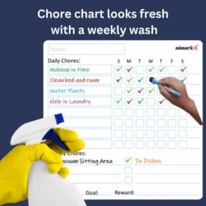 NIMARKX Magnetic Chore Chart Bundle for Multiple Kids: Customizable 2 Reward Charts, 1 to-Do List, 6 Dry Erase Markers - Impart Responsibility to Family Teen Toddler & Adults with Behavior Board