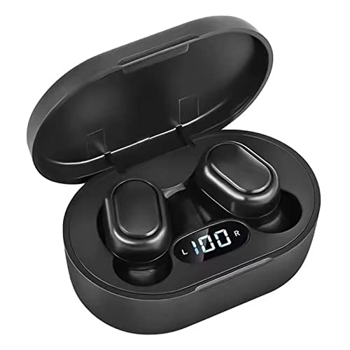 Anmery Wireless Earbuds with Wireless Charging Case Wireless Bluetooth 5.2 in Ear Built-in Microphone Headset Noise Cancelling Headphones Premium Sound for Sports Black