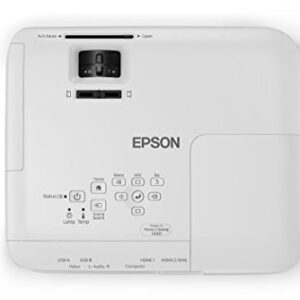 Epson Home Cinema 1040 1080p, 2x HDMI (1 MHL), 3LCD, 3000 Lumens Color and White Brightness Home Theater Projector (Renewed)