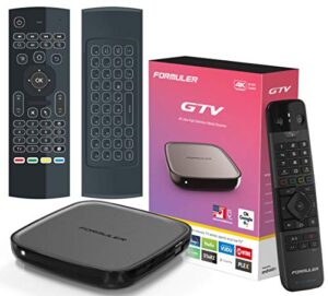 formuler gtv certified android tv 9.0 with bluetooth remote control + free bonus air mouse with keyboard and backlit.