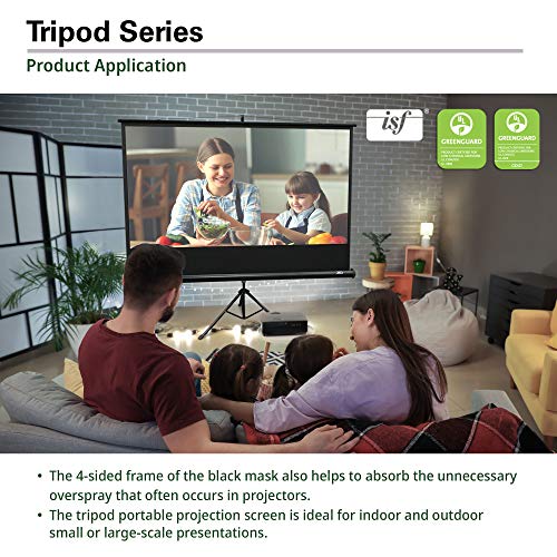 Elite Screens Tripod Series, 120-inch Adjustable Multi Aspect Ratio 16:9 Portable Indoor Outdoor Projector Screen, 8K / 4K Ultra HD 3D Ready, US Based Company 2-YEAR WARRANTY, T120UWV1 - Black